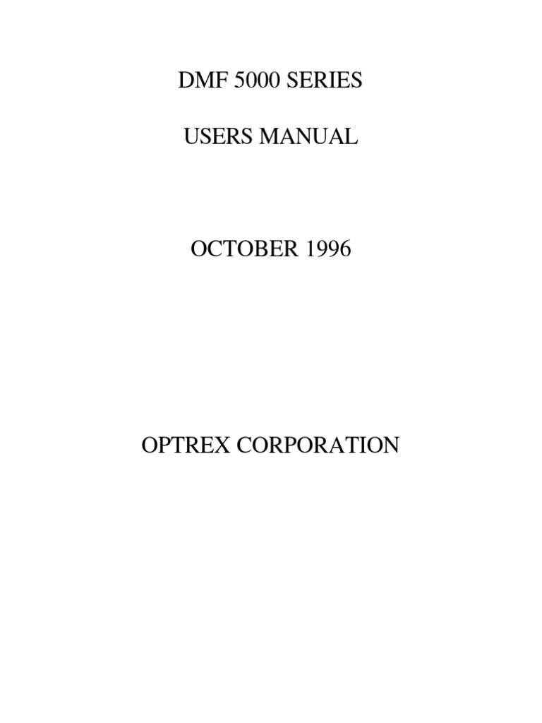 DMF 5000 Series Users Manual | PDF | Pointer (Computer Programming) | Random Access Memory