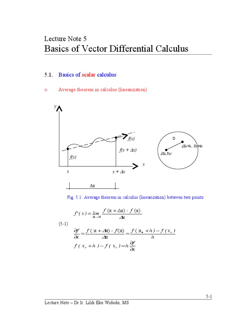 Lecture Note 05 - Vector Differential Calculus | PDF | Subtraction ...