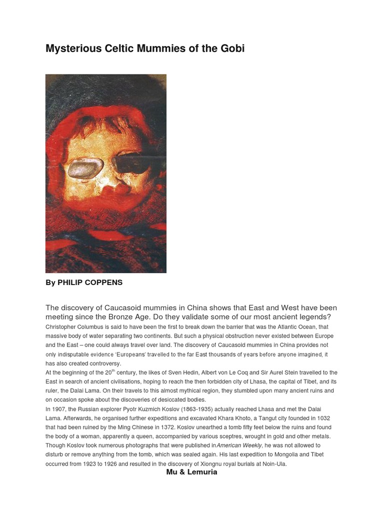 Mysterious Celtic Mummies of The Gobi | PDF