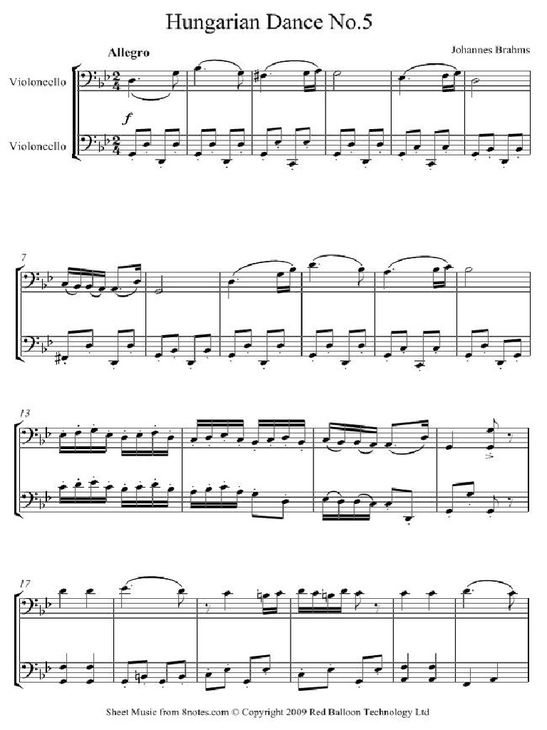 Cello Duet - Hungarian Dance | PDF