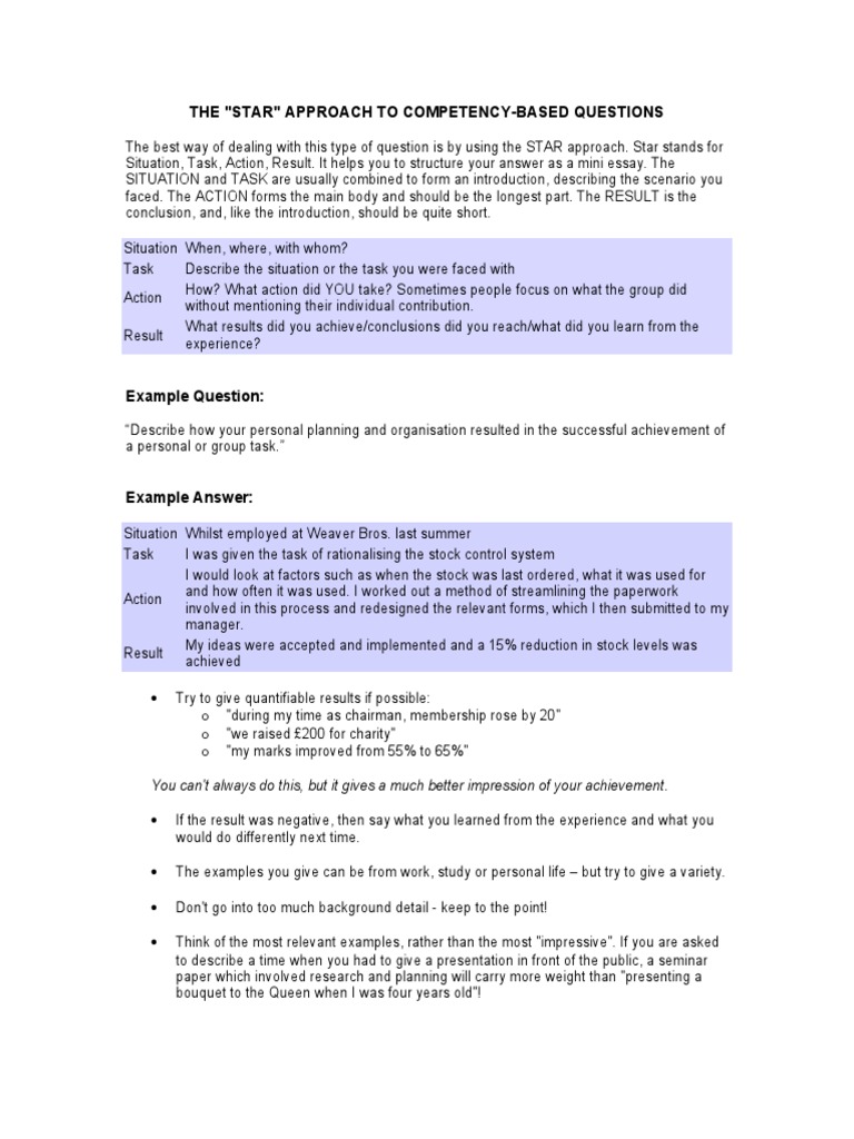 Mastering STAR for Competency Interviews | PDF