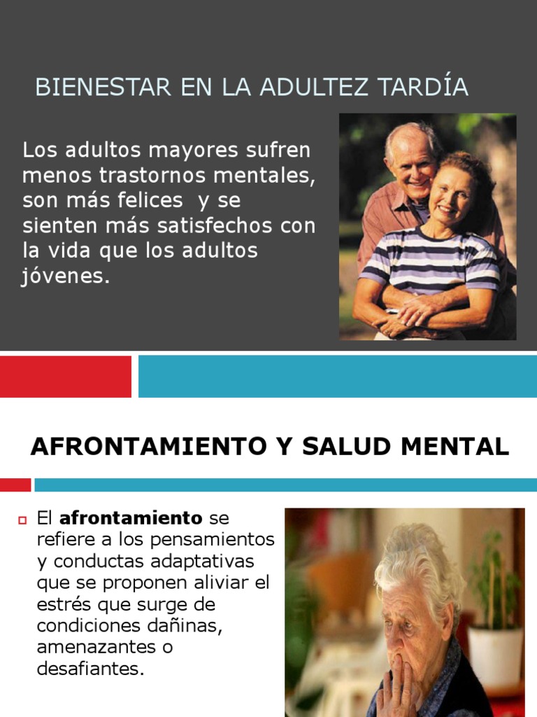 Bienestar en La Adultez Tardía | PDF | Adultos | Vejez