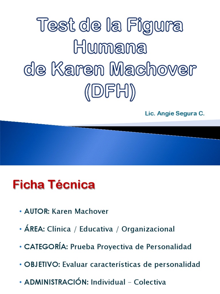 Test de La Figura Humana Karen Machover | PDF | Hombre | Masculinidad