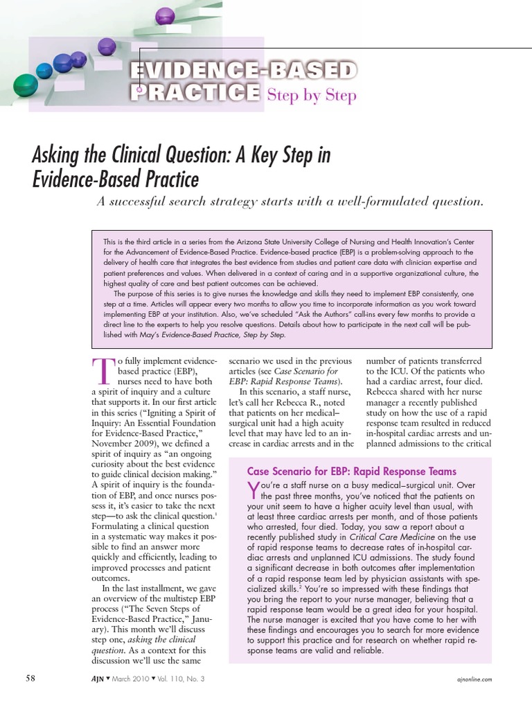Evidence Based Practice, Step by Step Asking The.28 | PDF | Evidence ...