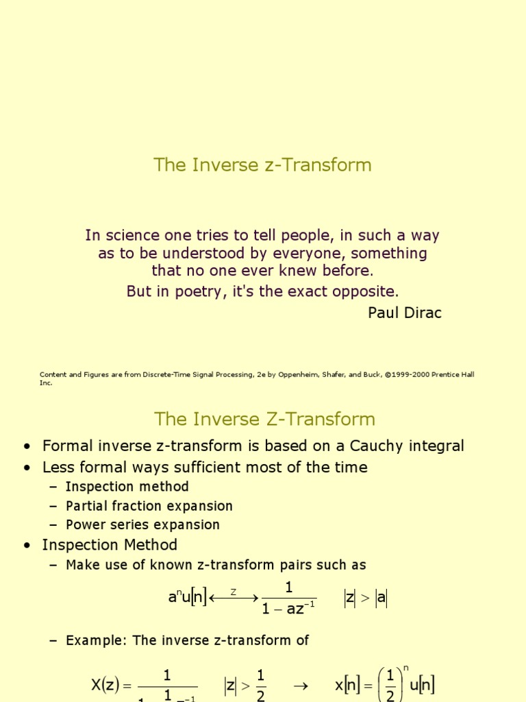 The Inverse Z-Transform | PDF | Algebra | Mathematical Concepts