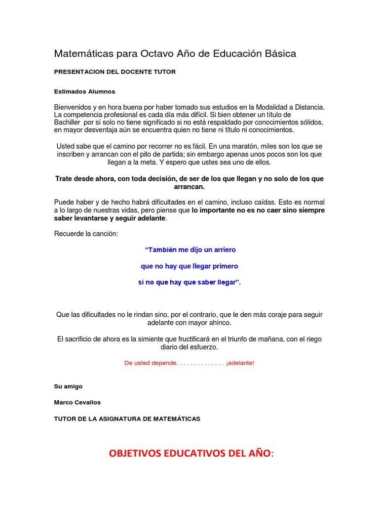 Matemáticas para Octavo Año de Educación Básica | Número racional ...