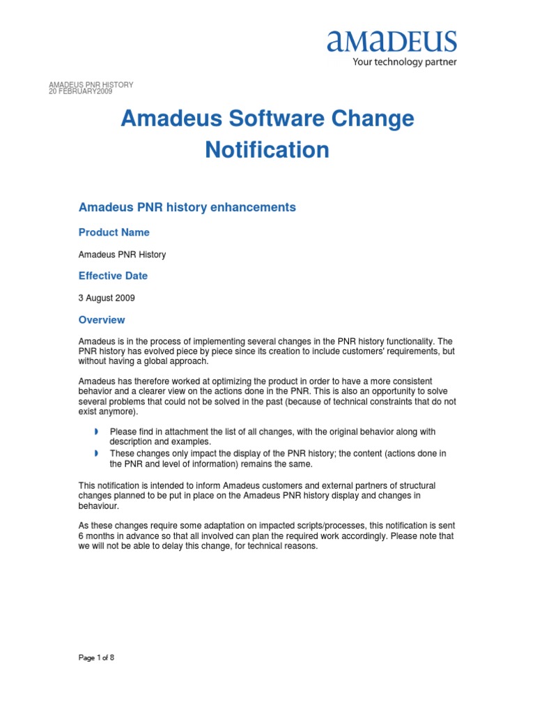 Amadeus Pnr History | Attachment Theory | Computing