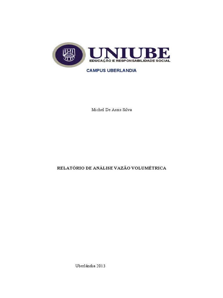 Capa Uniube | Download grátis PDF | Descarga (hidrologia) | Líquidos
