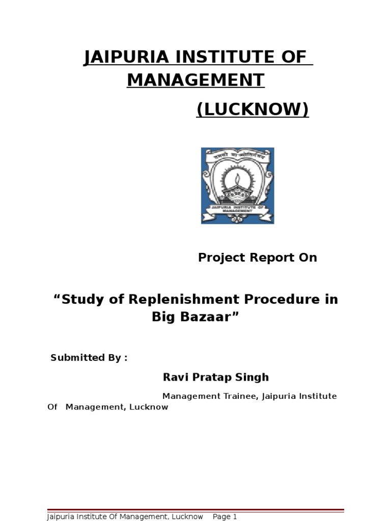 Replenishment Project | PDF | Retail | Inventory