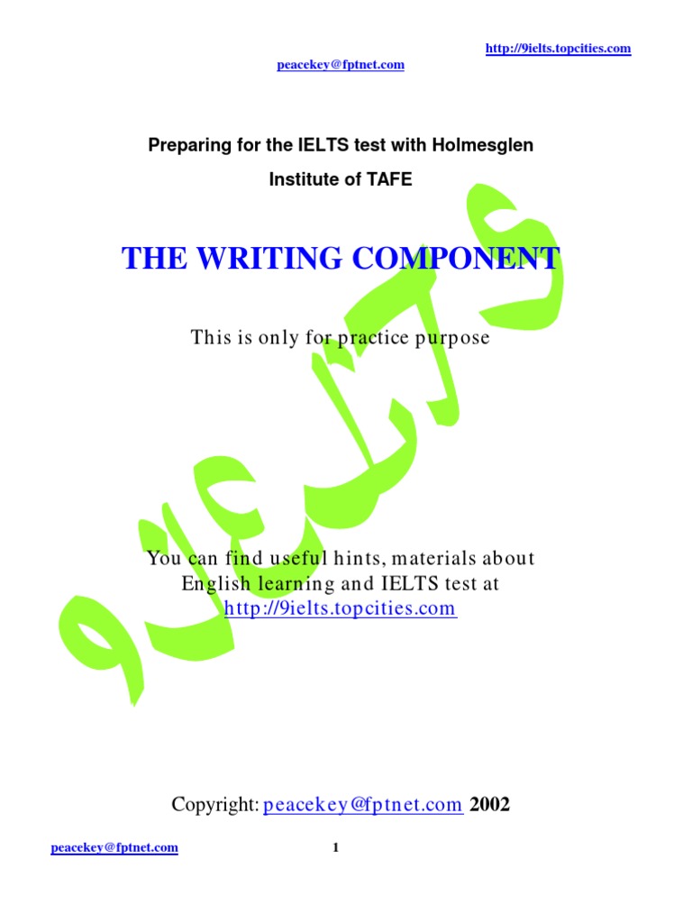 The Writing Component: This Is Only For Practice Purpose | PDF