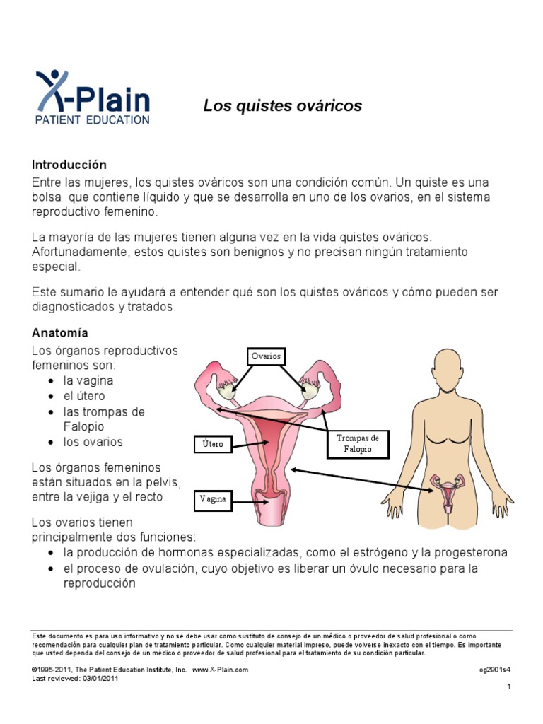 Quistes Ovaricos Pdf útero Ovario