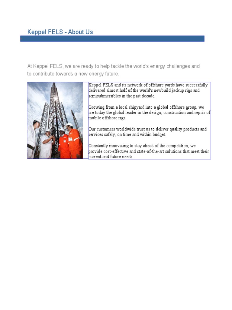 Keppel FELS: Global Offshore Leader | PDF