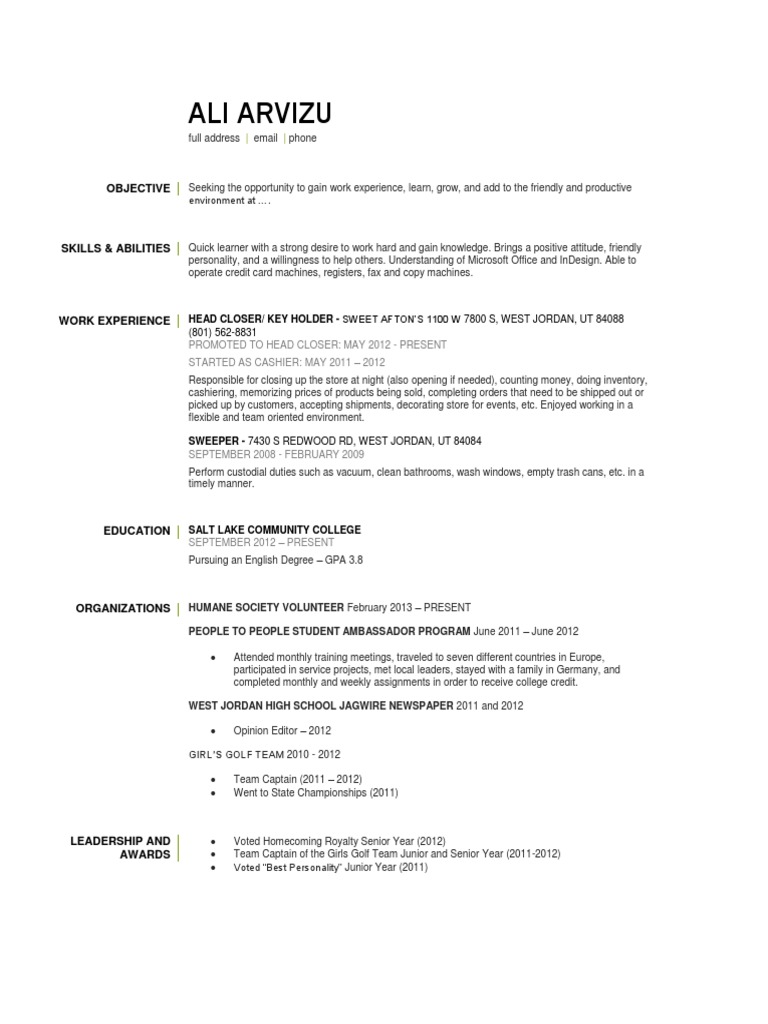 Class Resume | PDF