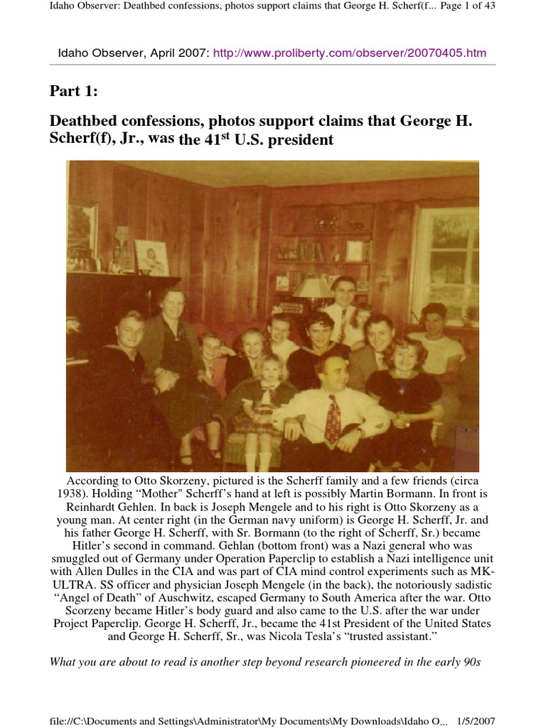 Idaho Observer: George H. Scherff and Bush-Nazi Allegations | PDF ...