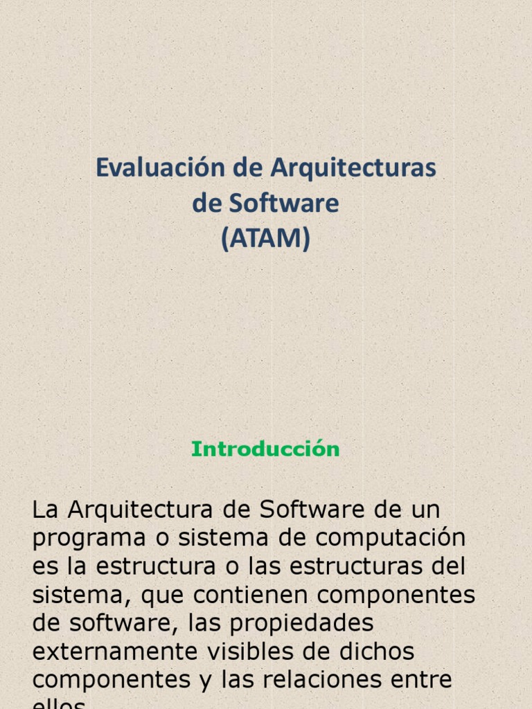 Evaluación de Arquitecturas con ATAM | PDF | Software | Calidad (comercial)