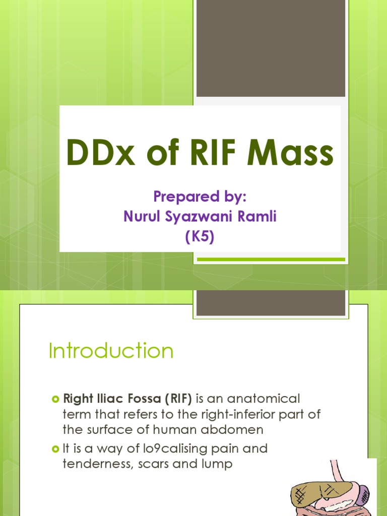 DDX of RIF Mass (Syazwani) | PDF | Digestive Diseases | Health Sciences