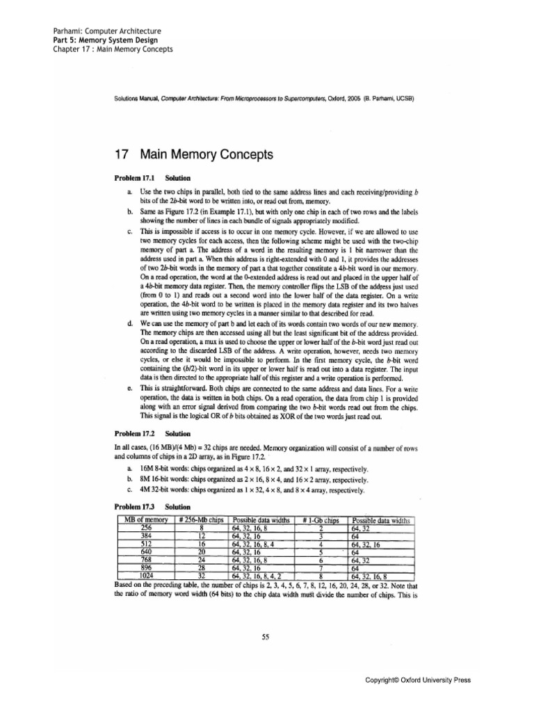 Main Memory Concepts in Computer Architecture | PDF