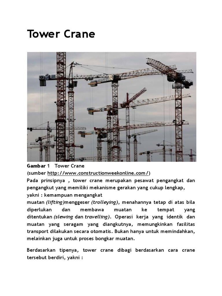 Bagian-Bagian dan Pemasangan Tower Crane | PDF | Griya & Taman | Sains ...