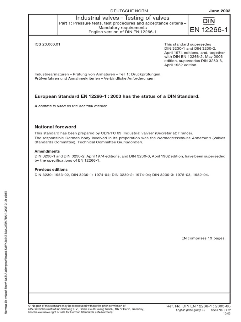 Din en 12266 1 | PDF | Europe Travel | Evaluation