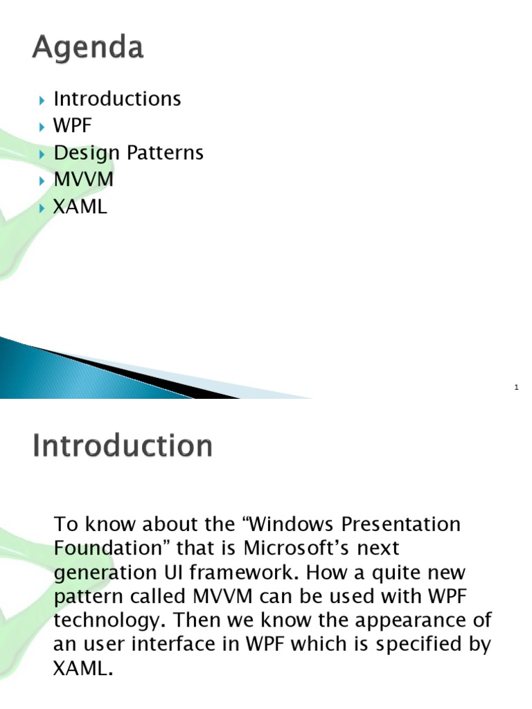 Introduction To Wpf And Mvvm Pdf Windows Presentation Foundation Extensible Application 4784