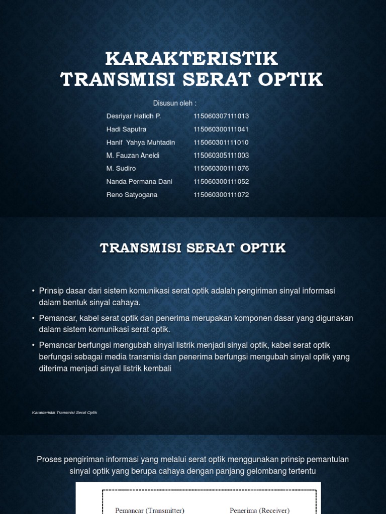 Karakteristik Transmisi Serat Optik | PDF