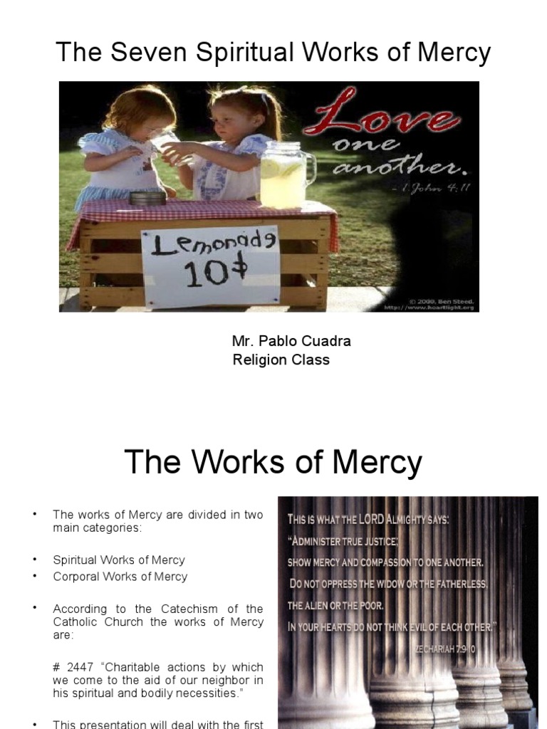 The Spiritual Works of Mercy | PDF | Baptism | Catholic Church