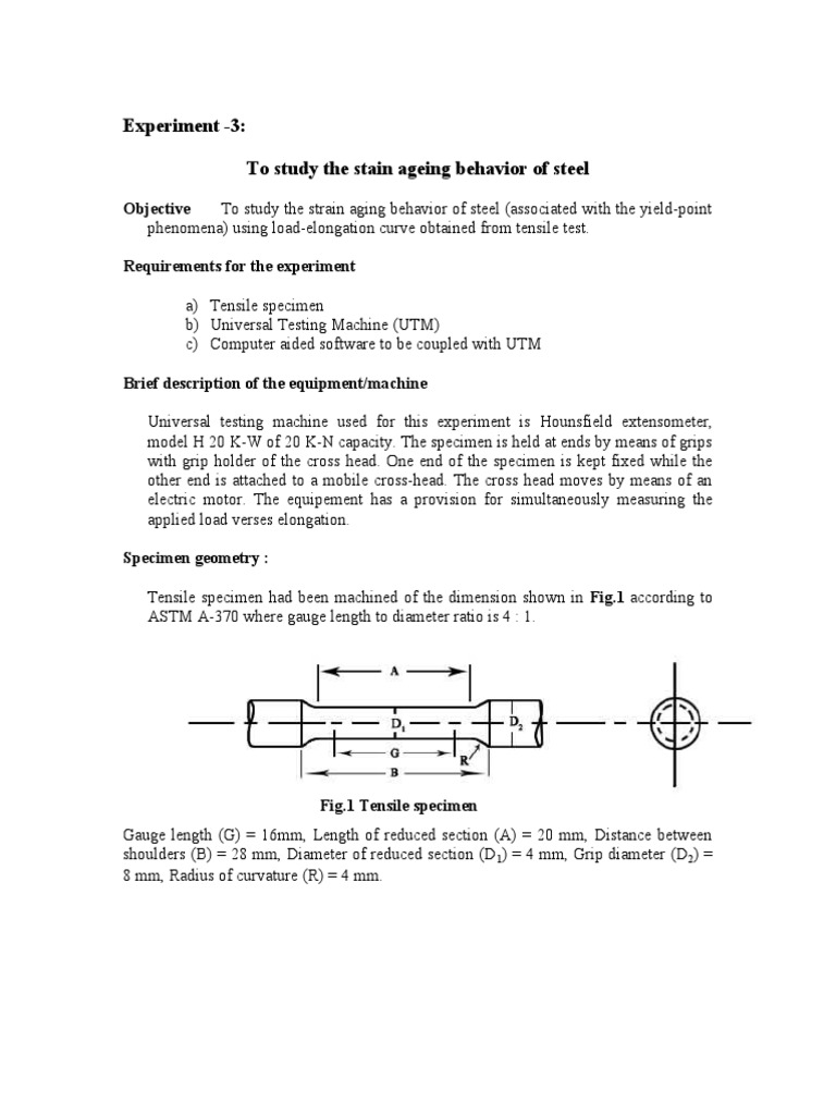 Strain Aging Behavior in Steel | PDF | Ultimate Tensile Strength ...
