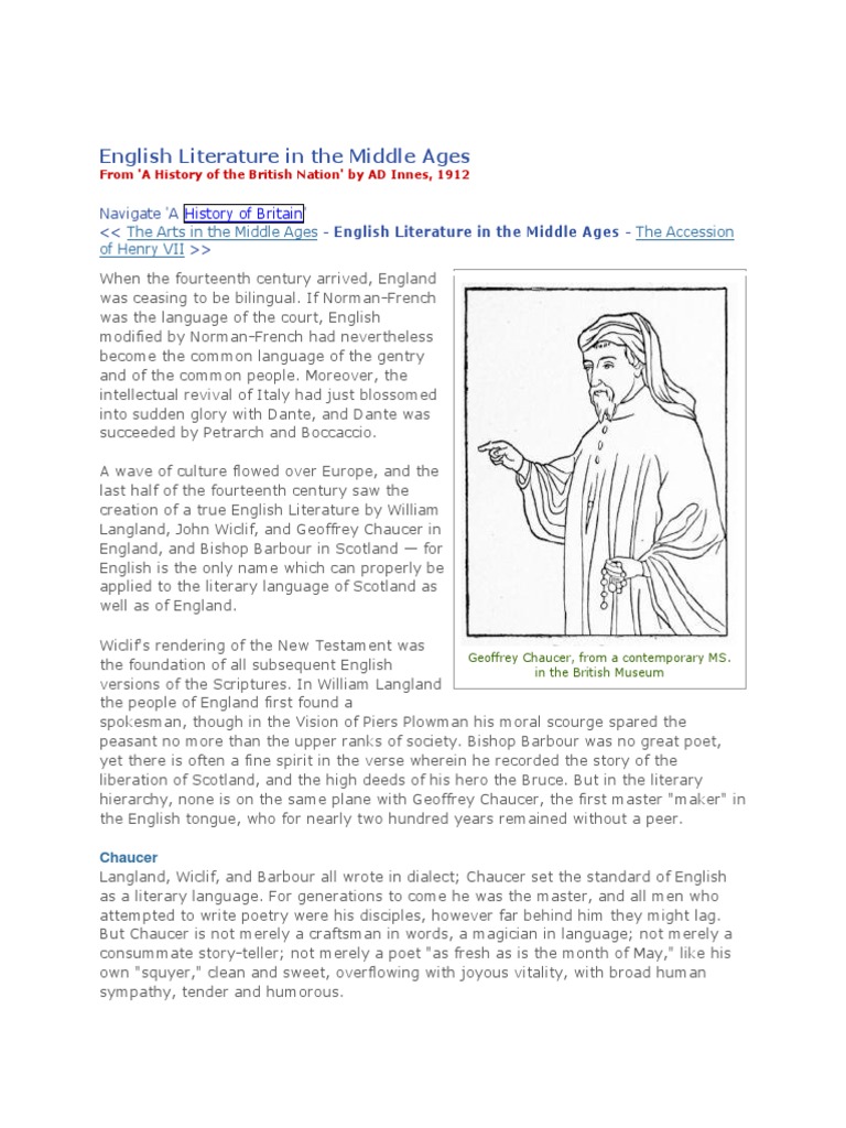 Middle Ages Literature | Download Free PDF | Geoffrey Chaucer | English ...