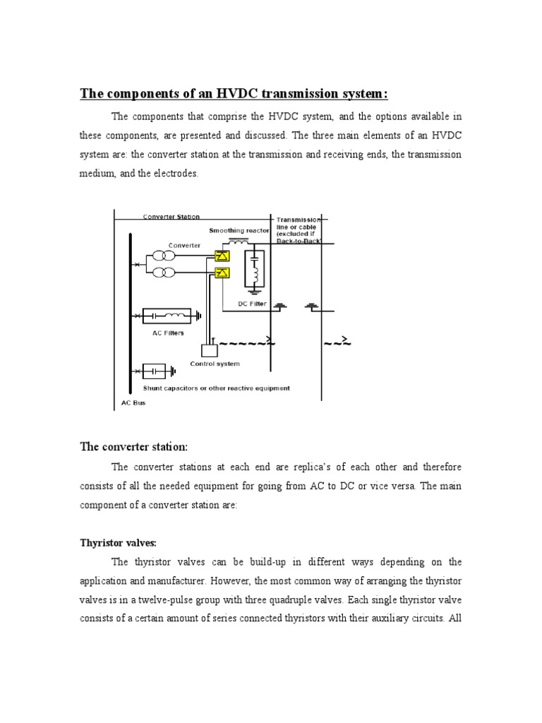 HVDC Transmission System Components | PDF | High Voltage Direct Current ...