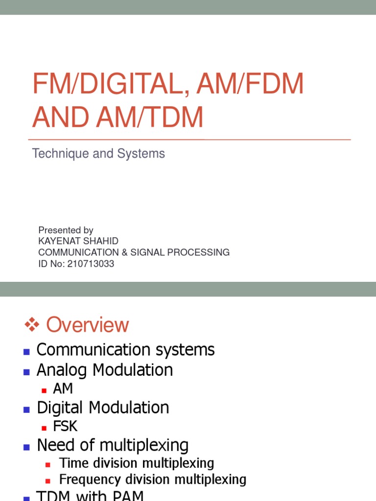 Am/fdm and Am/tdm | PDF | Multiplexing | Modulation