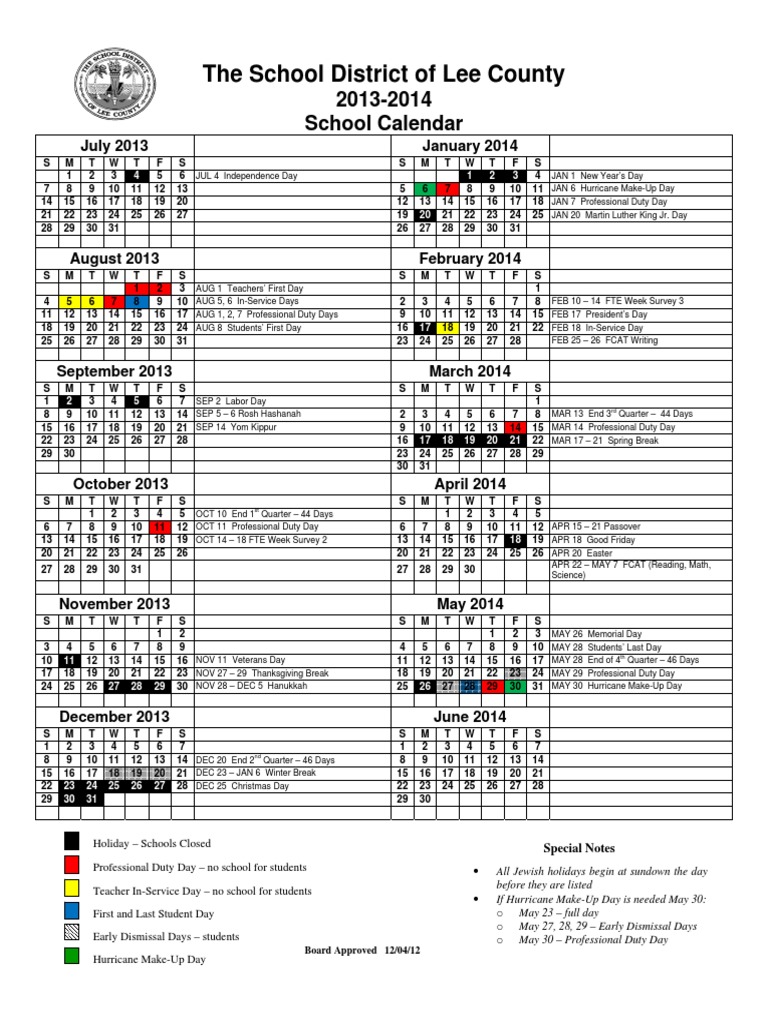 2013-14 Instructional Calendar | PDF
