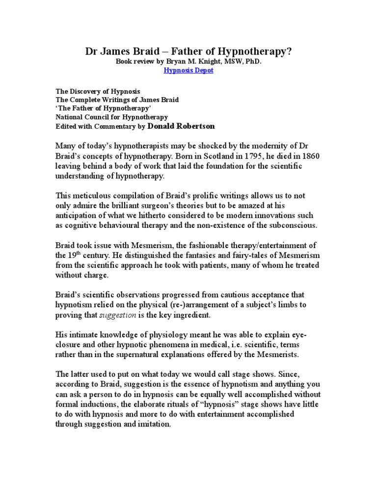 DR James Braid | PDF | Hypnotherapy | Hypnosis