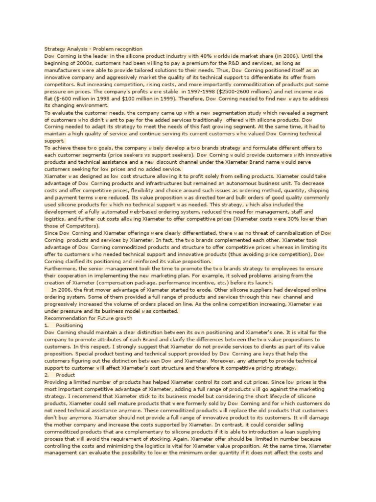 Xiameter Strategy Analysis | PDF | Strategic Management | Competition