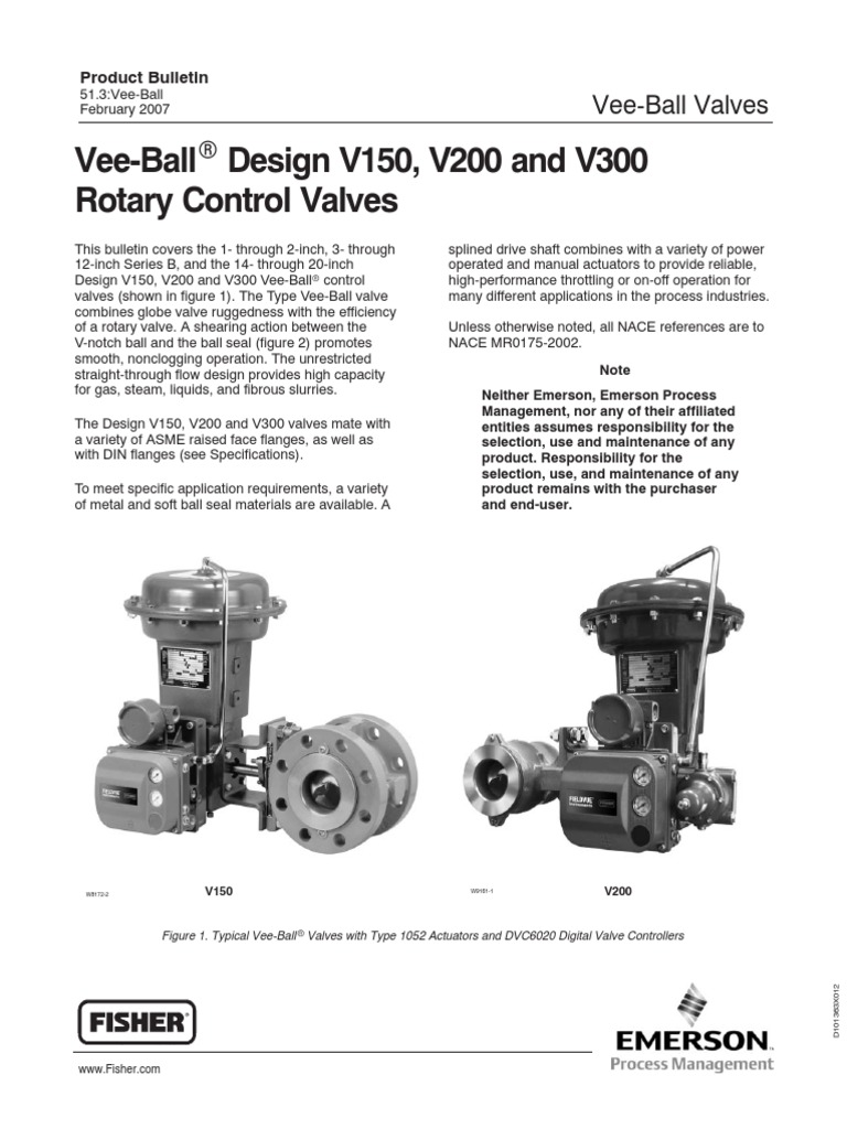 Fisher V150 Vee Ball Valves | PDF | Valve | Stainless Steel
