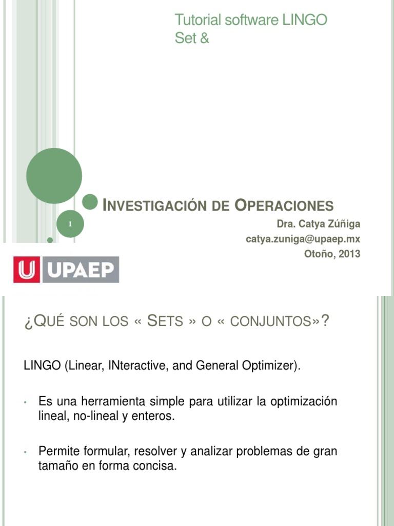 Tutorial de LINGO para Optimización | PDF | Ecuaciones | Software