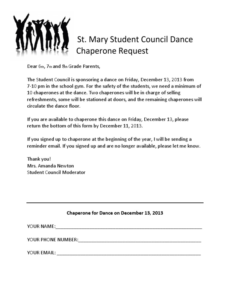 Dance Chaperone Form | PDF