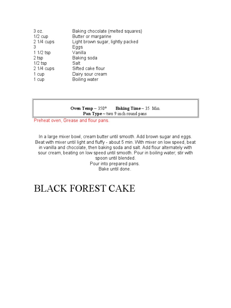 Cake Recipe | PDF | Cakes | Baked Goods
