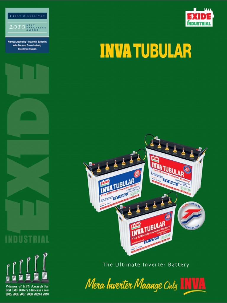 EXIDE Battery Catalogue - IT400to750 Leaflet | PDF | Battery ...