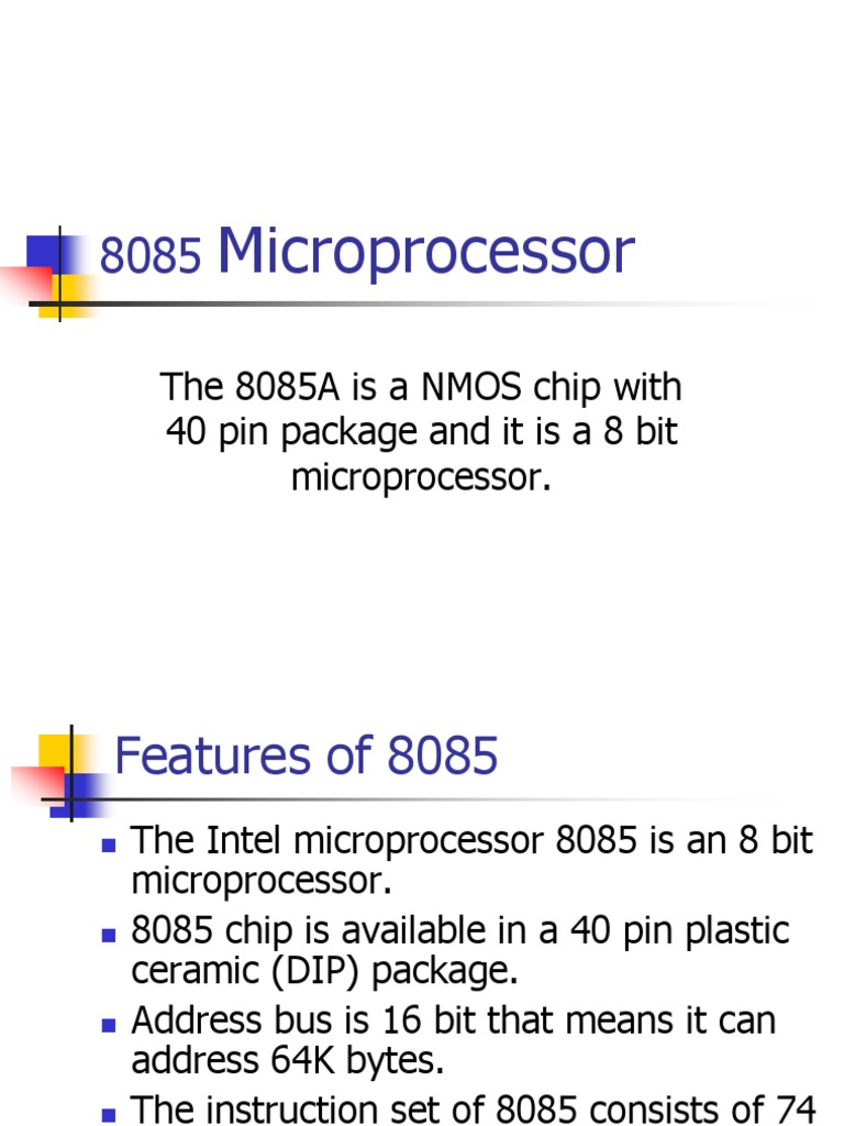 8085 Microprocessor | PDF | Input/Output | Electrical Engineering