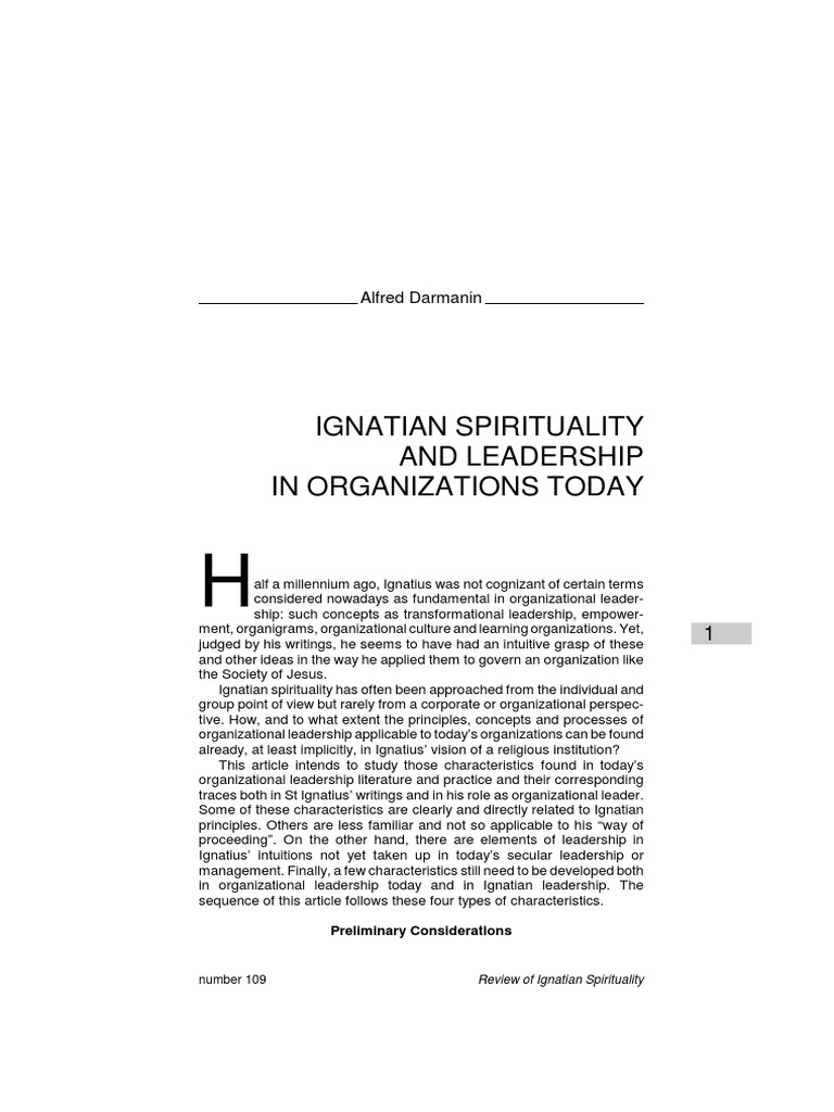 Ignatian Leadership in Modern Organizations | PDF | Leadership ...