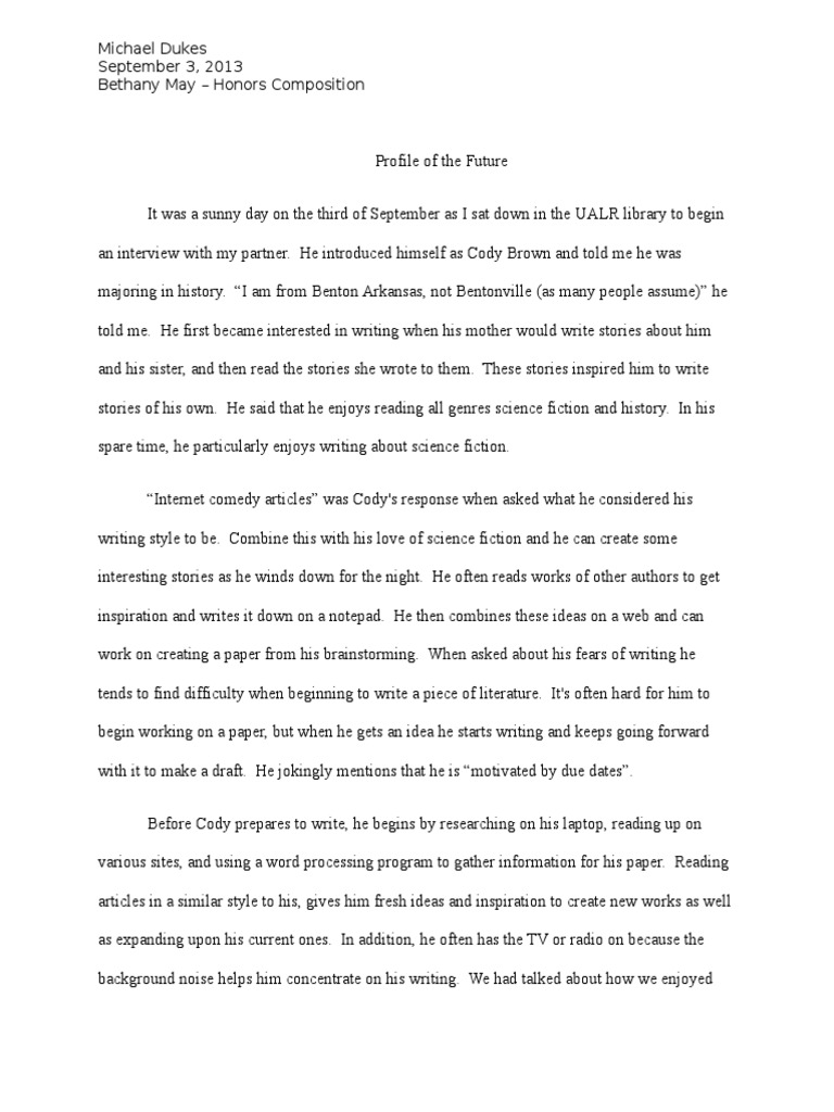 Writers Profile Project | PDF