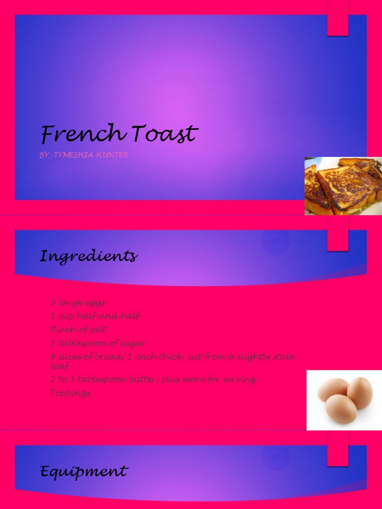 French Toast Recipe Worksheet | PDF | Wellness | Technology & Engineering