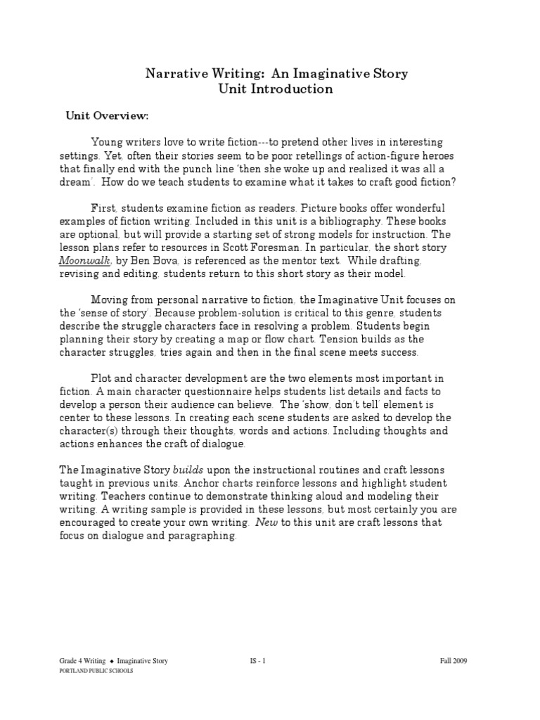 Imaginative Story Writing Guide | PDF | Narrative | Brainstorming