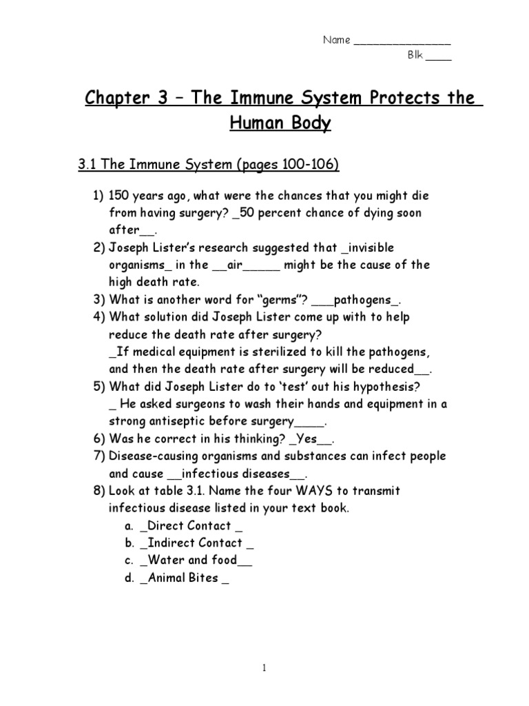 Key20ch20320worksheet Immune20system1 | PDF | Immune System | Antigen