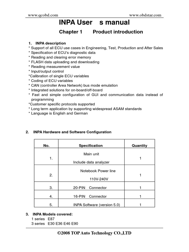 User Manual (INPA Coding) | PDF | Cars Of Germany | Sports Car ...