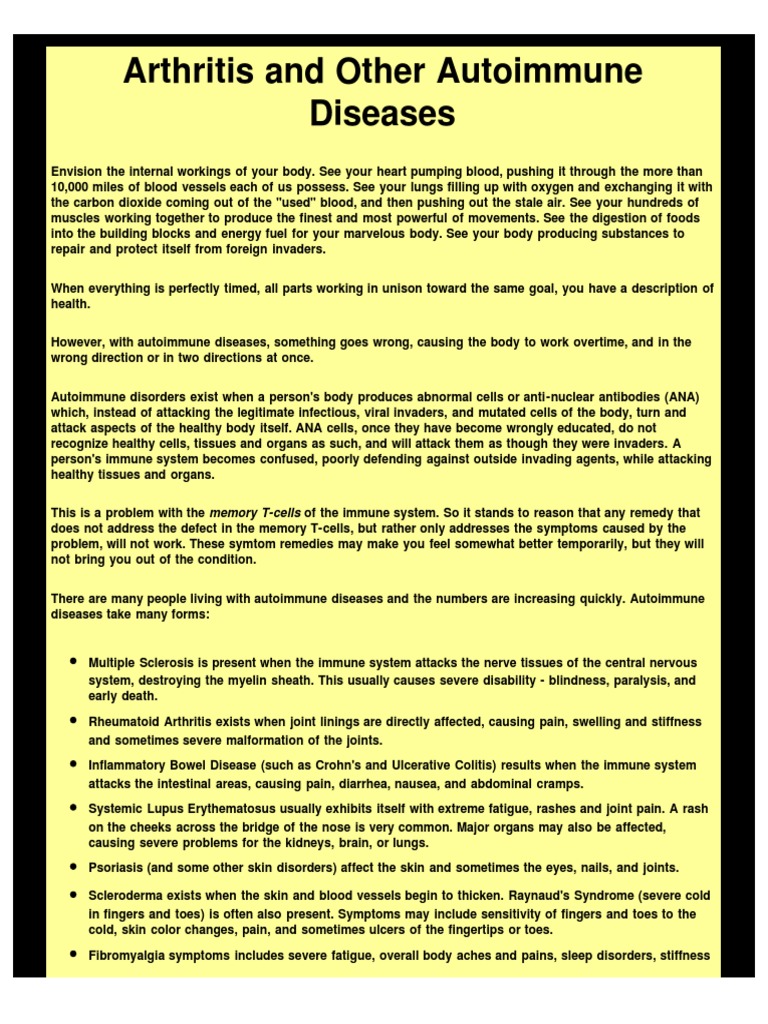 DR Lens Sand CMO Arthritis and Auto-Immune | PDF | Autoimmune Disease | Human Body