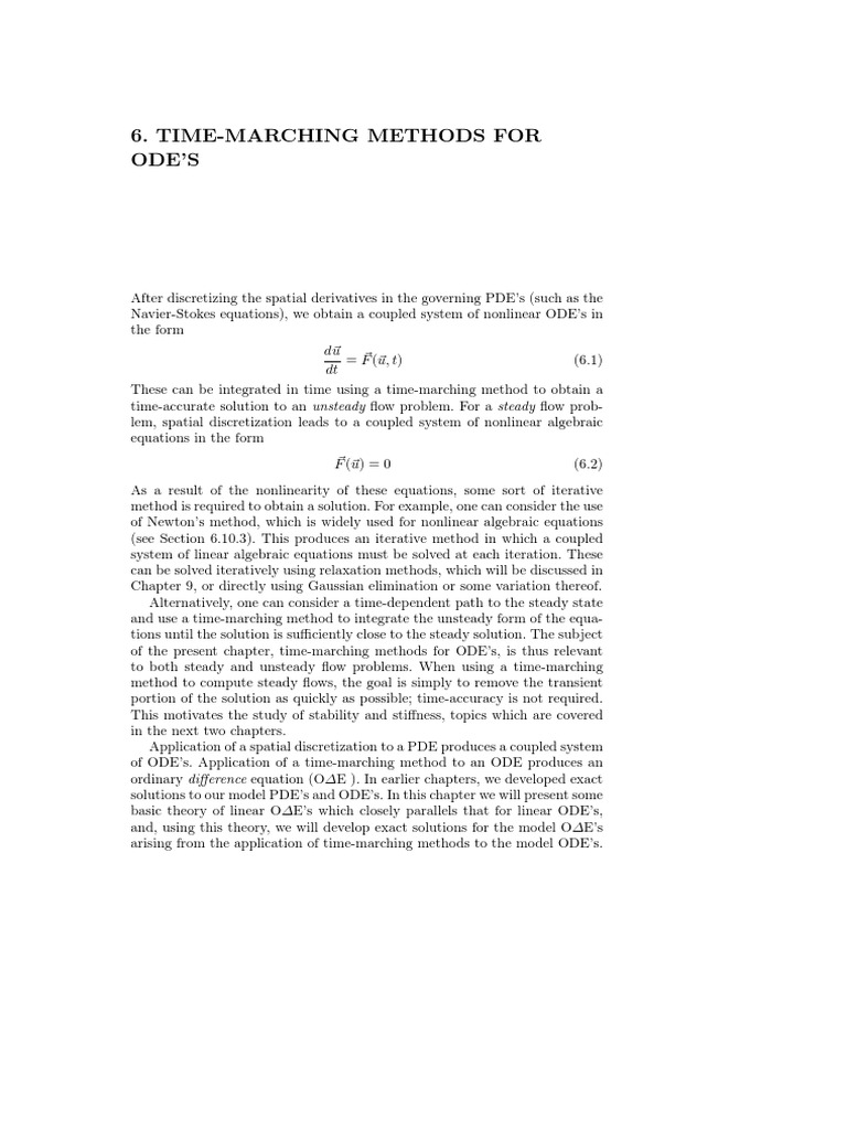 Zingg CFD Ch6 | PDF | Ordinary Differential Equation | Partial Differential Equation