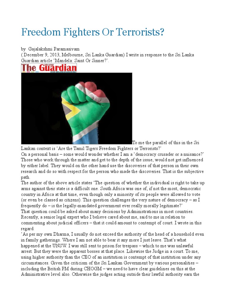 Freedom Fighters or Terrorists | PDF