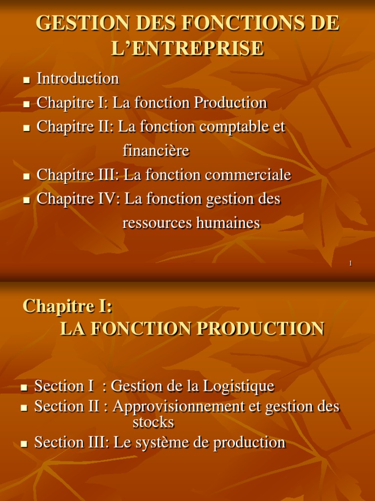 Gestion de La Fonction Production | PDF