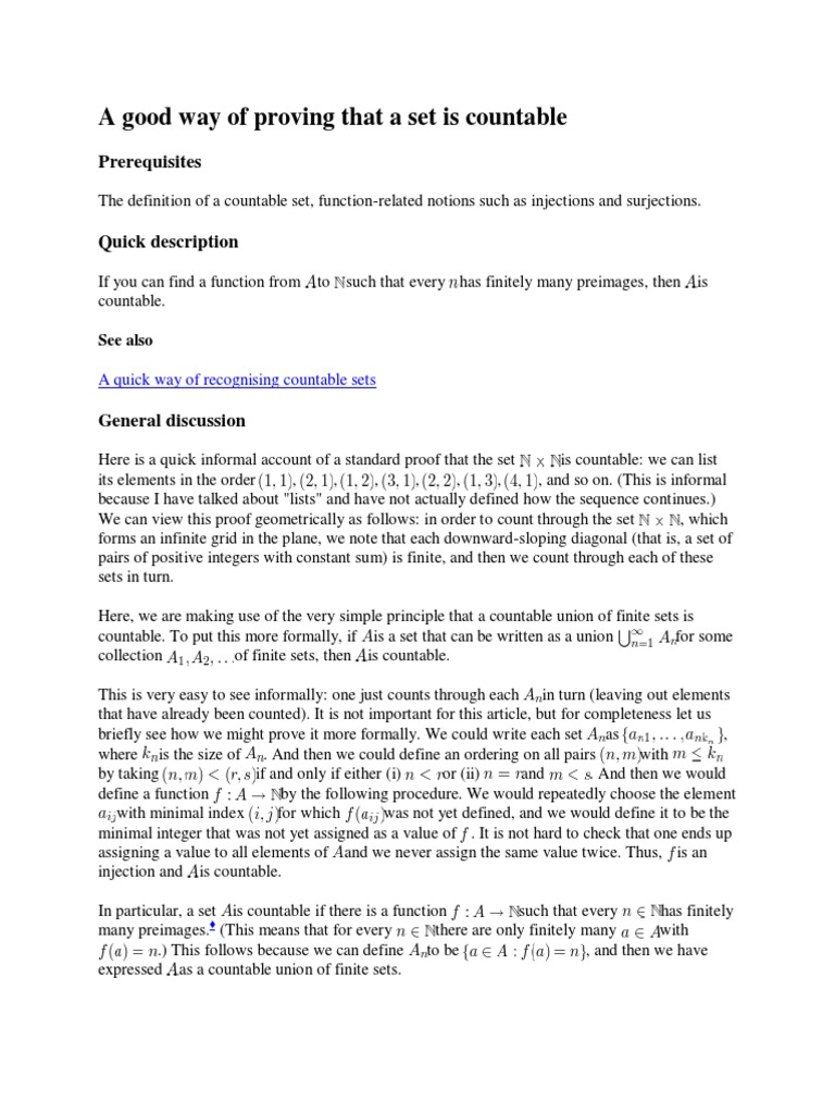 Proving Countable Sets | PDF | Function (Mathematics) | Polynomial